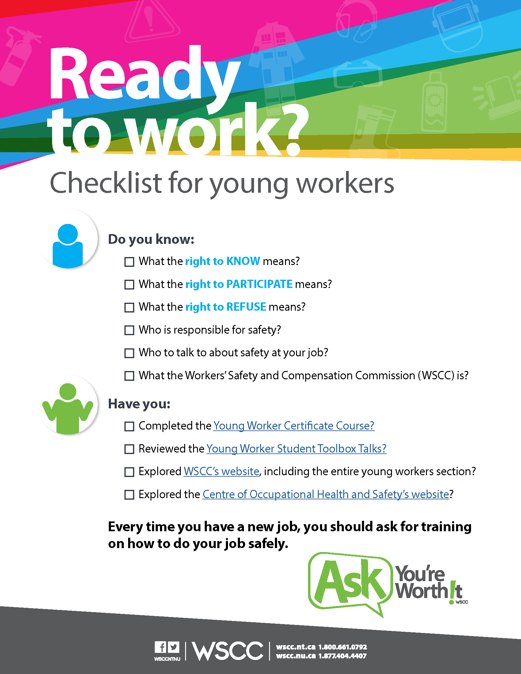 Ready to work? Checklist for young workers | WSCC | Workers' Safety and Compensation Commission